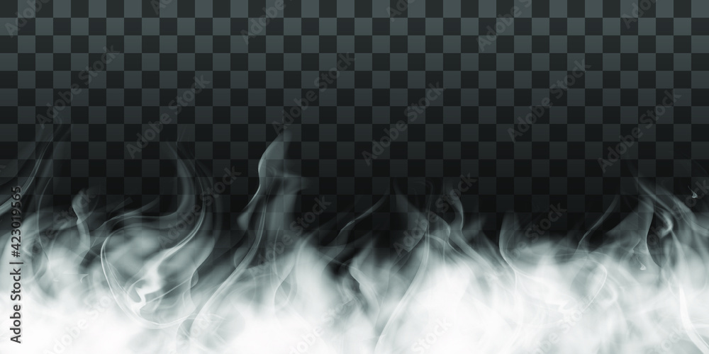 Fog or smoke isolated transparent special effect. White vector ...