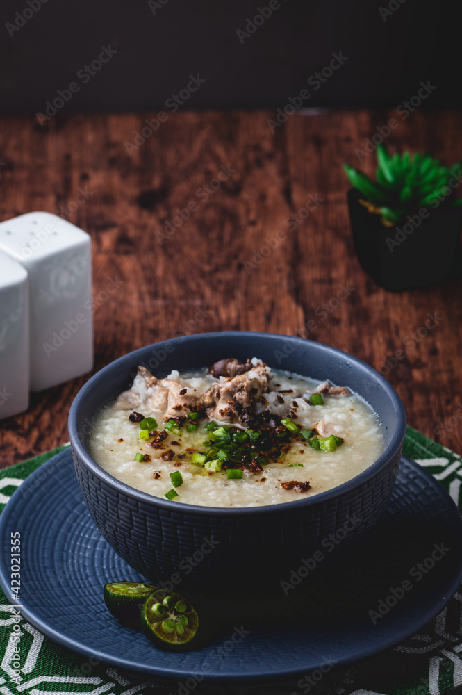 Arroz caldo, also spelled Aroskaldo (Vertical)- is a Filipino rice and ...