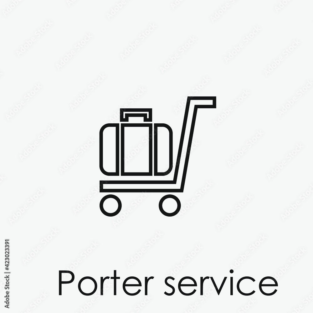 Porter service vector icon. Editable stroke. Linear style sign for use ...