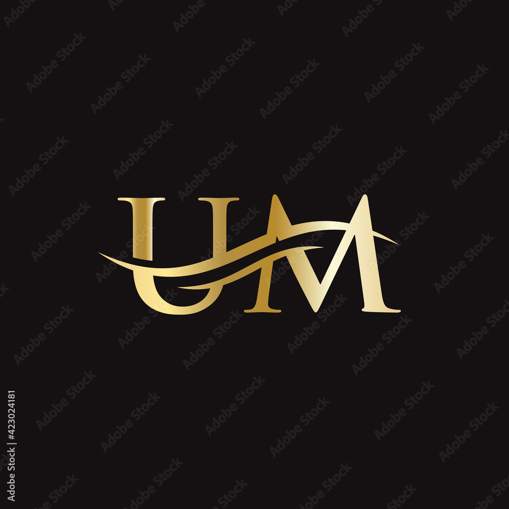 UM Logo design vector. Swoosh letter UM logo design Stock Vector ...