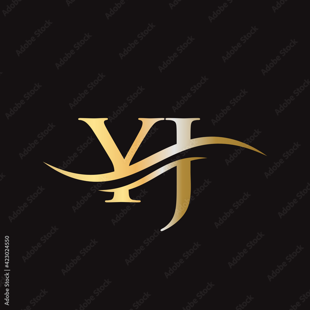 Water Wave YJ Logo Vector. Swoosh Letter YJ Logo Design for business ...