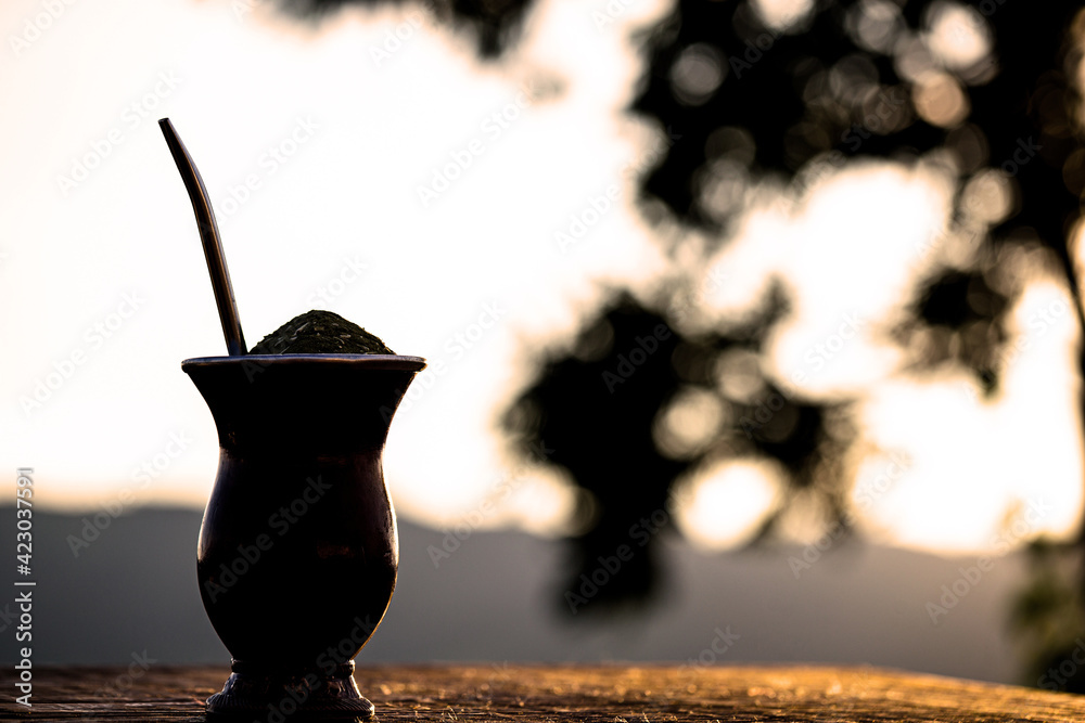 Chimarrão, a traditional Brazilian yerba mate tea. Typical South ...