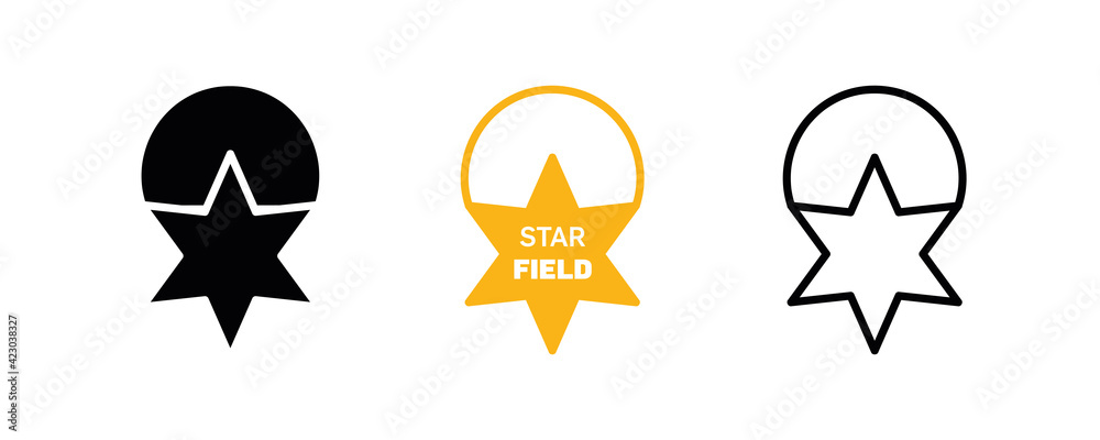 Star logo. Star field location icon design logo. Silhouette, colorful ...