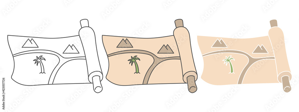 map design vector. clipart cartoon illustration. black and white ...