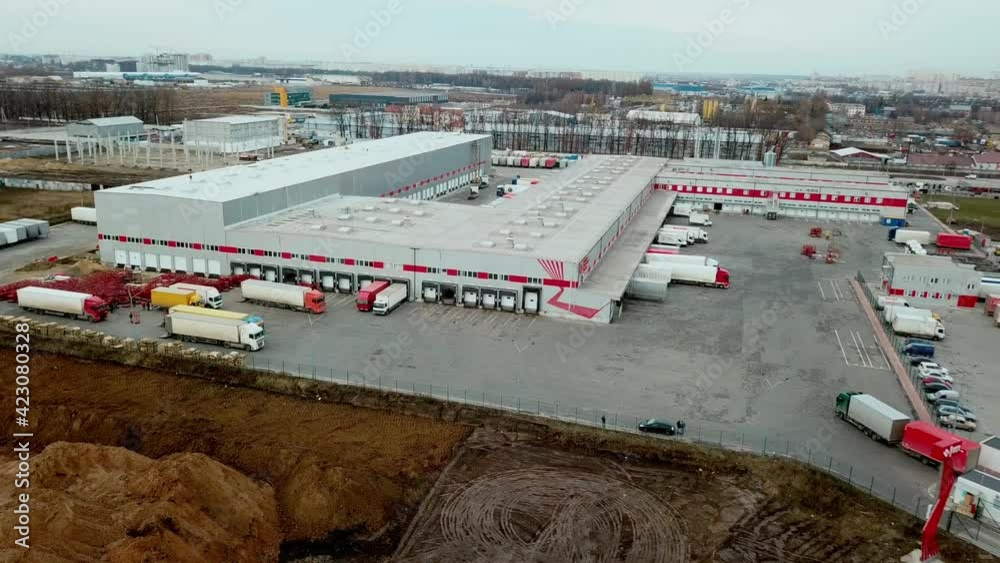 aerial view of mail delivery terminal, Aerial view of Cargo terminal of ...