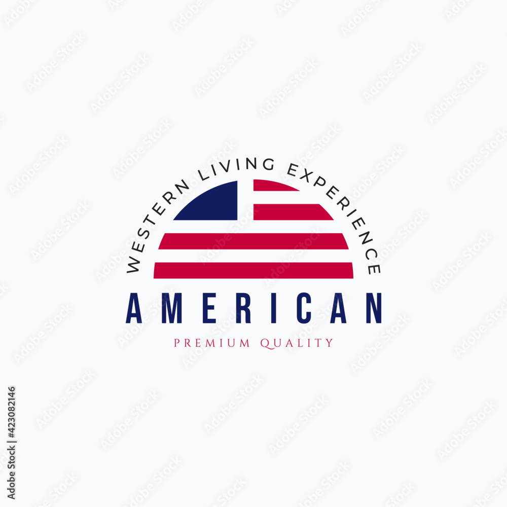 Vector illustration of american flag logo design Stock Vector | Adobe Stock