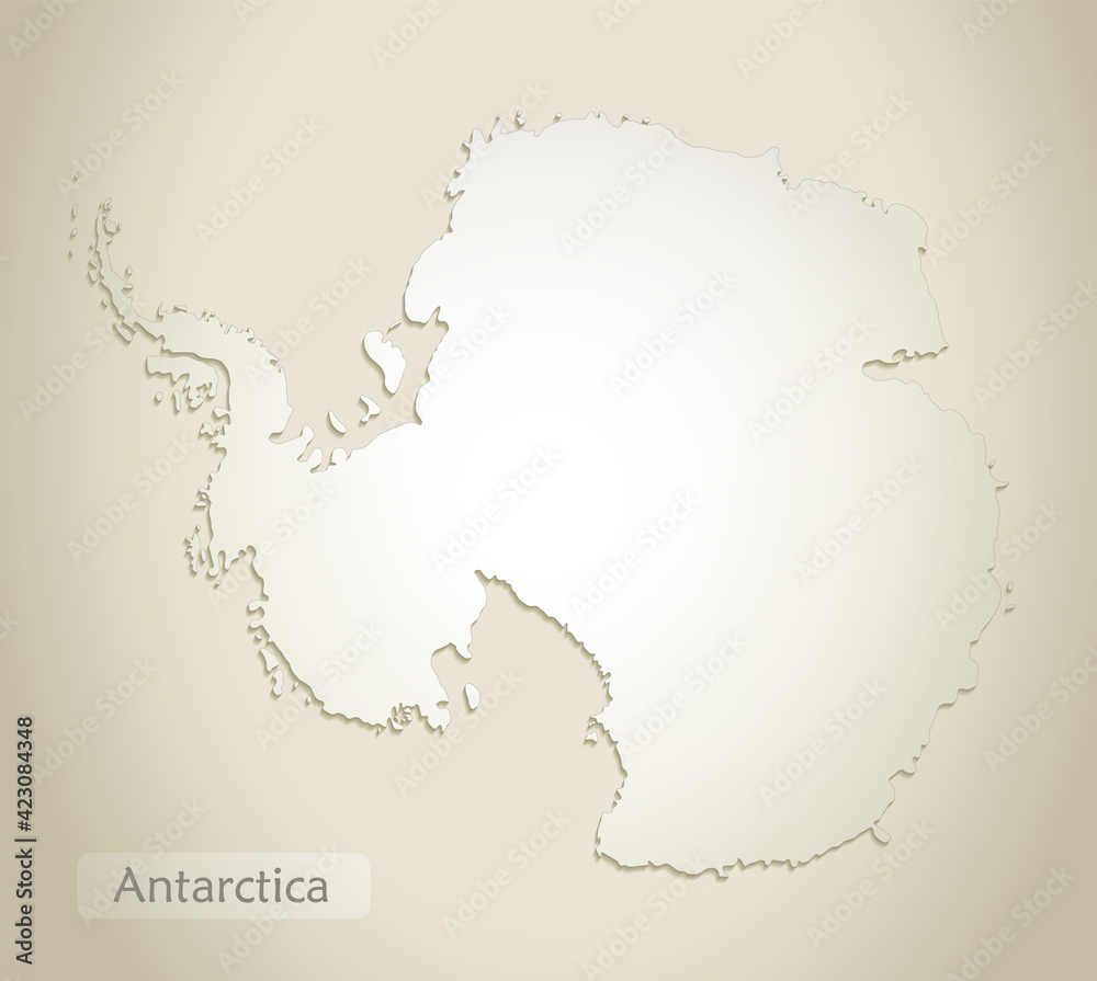 Antarctica map, old paper background vector Stock Vector | Adobe Stock
