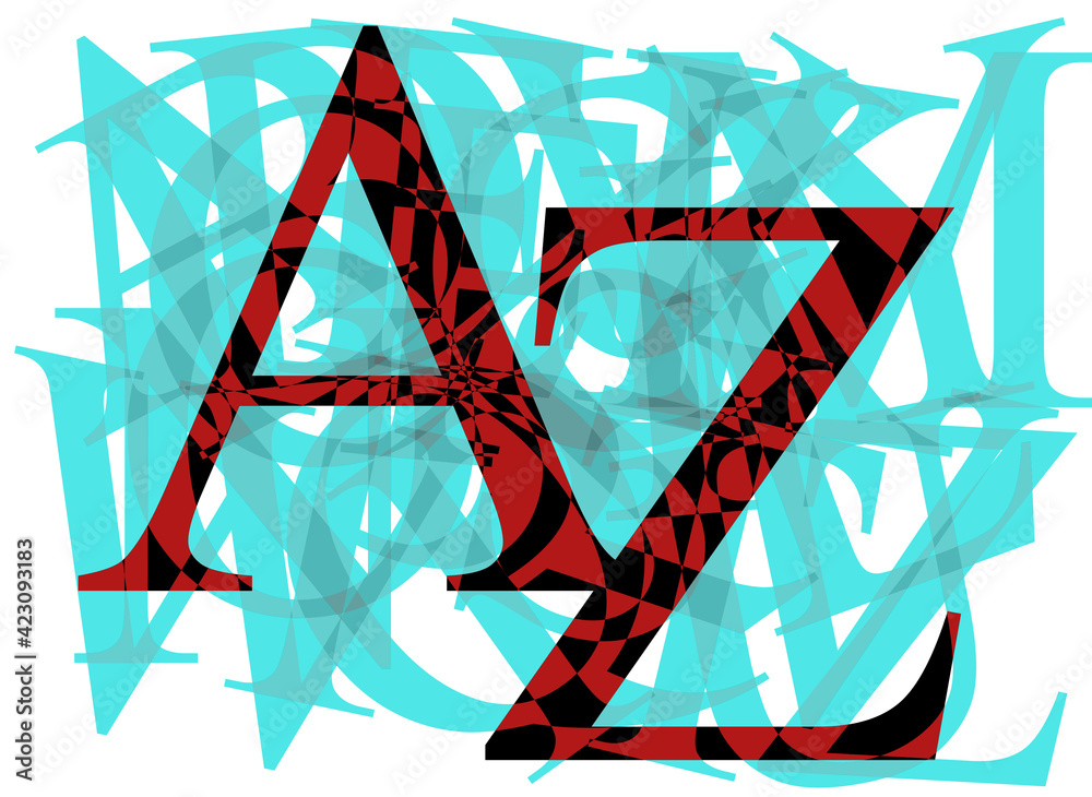 an A and a Z in front of the entire alphabet mashed together ...