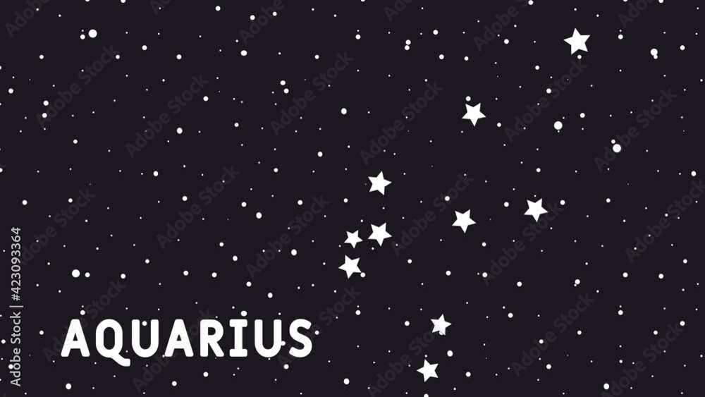aquarius - Animated zodiac constellation and horoscope symbol wih ...