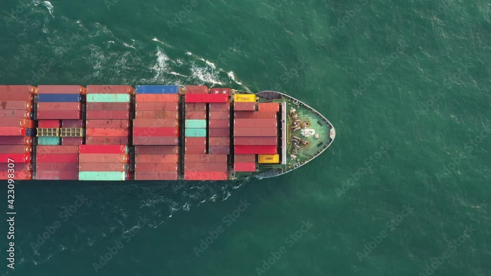 Container cargo ship in imports exports business and transportation of ...