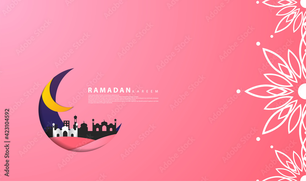 Ramadan-themed design with paper cut style, suitable for ramadan-themed ...