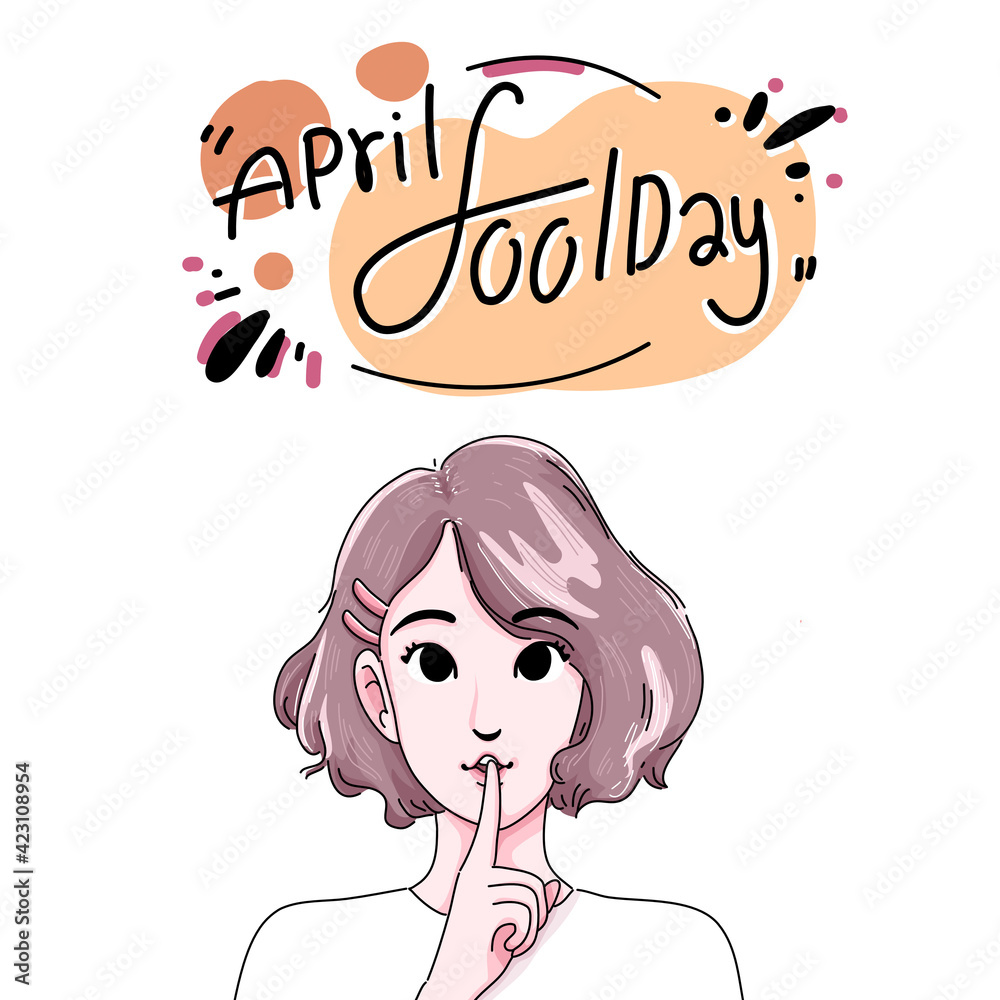 April fool day cartoon illustration Stock Vector | Adobe Stock
