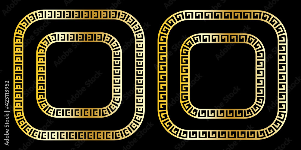 Golden greek pattern in beautiful style. Luxury vector illustration ...