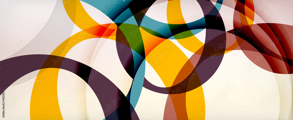 Ring geometric shapes, o letter repetition wallpaper. Abstract ...