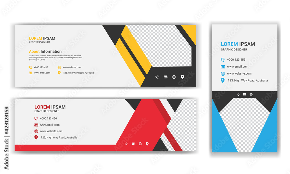 Email signature template design set. Stock Vector | Adobe Stock