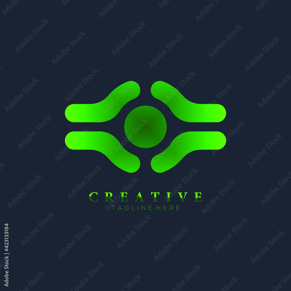 Elegant green eye vector logo design template. Modern minimal flat ...