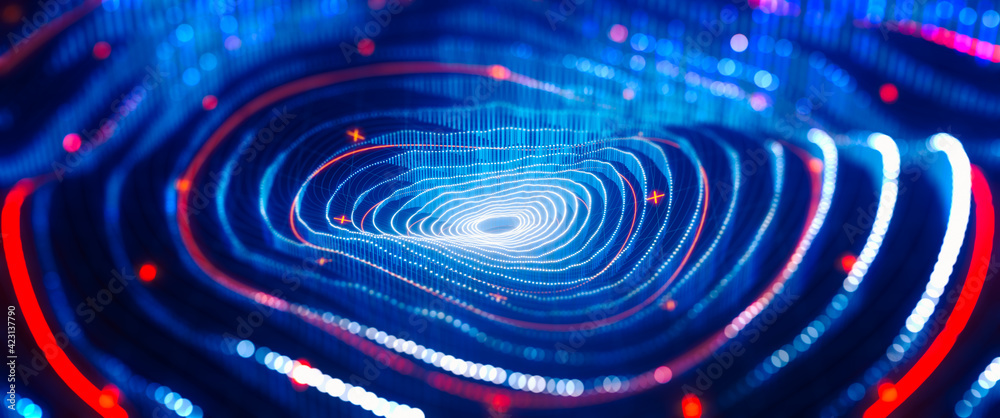 3d render of concept data visualization, collection, processing, and ...