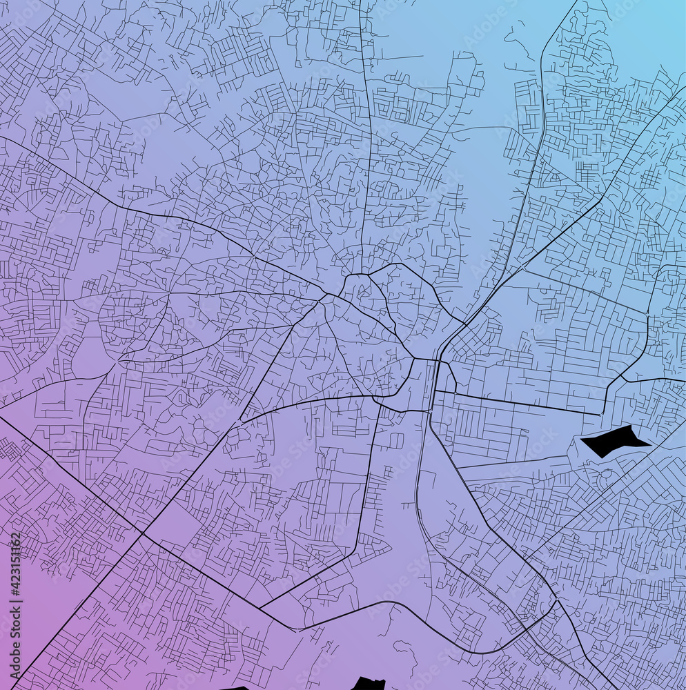 Ilorin, Kwara, Nigeria - Urban vector city map with parks, rail and ...
