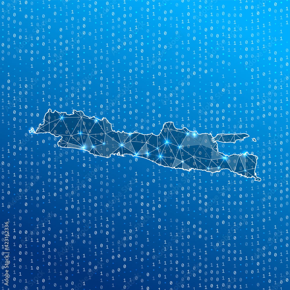 Network map of Java. island digital connections map. Technology ...