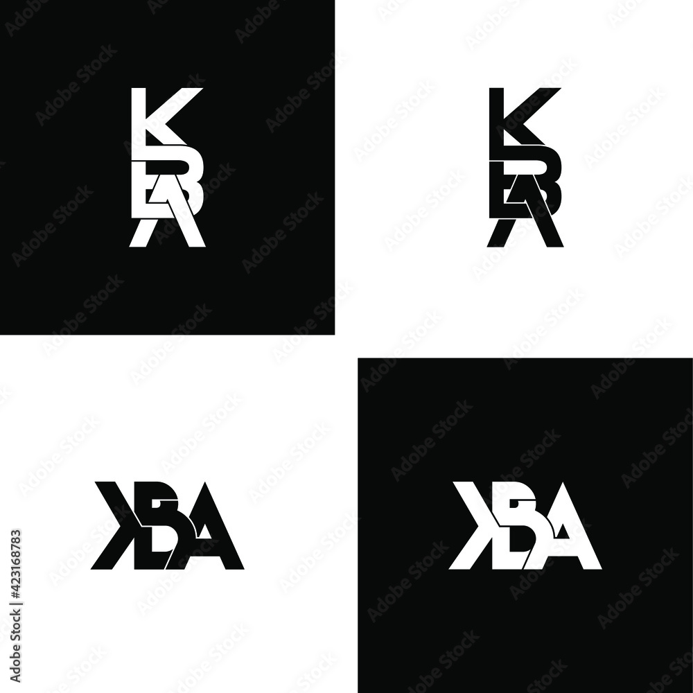 kba letter original monogram logo design set Stock Vector | Adobe Stock