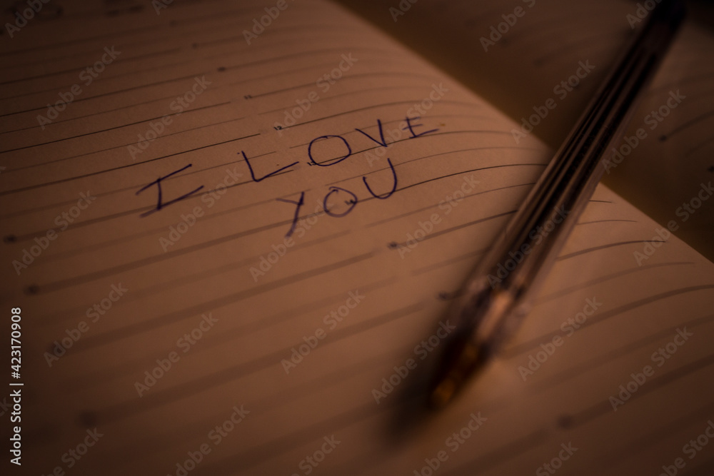 Love.Love letter.Diary.Love messages.Writing a letter.writing on a ...