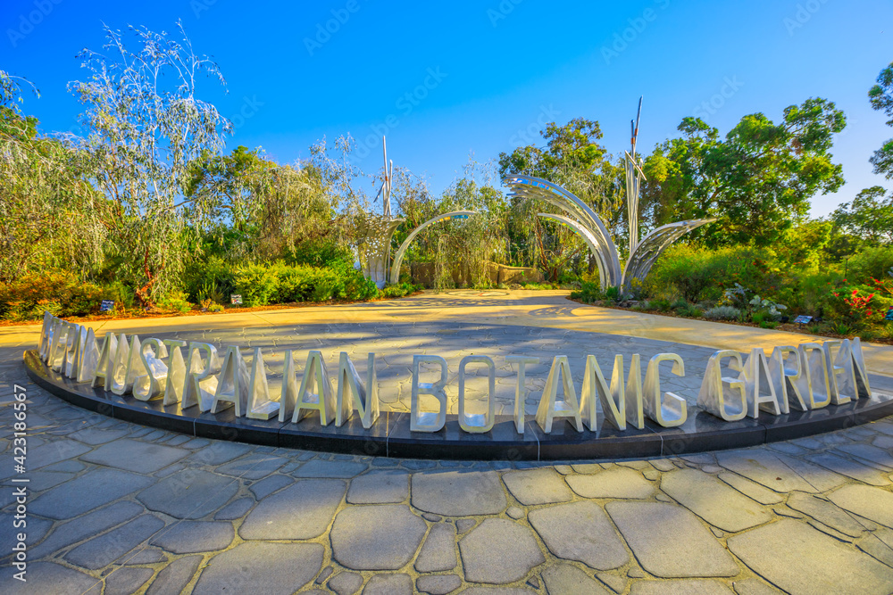 Perth, Australia - Jan 3, 2018: Entry sculpture for the Western ...