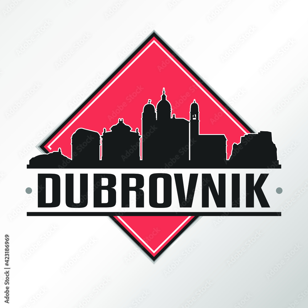 Dubrovnik Croatia Skyline Logo. Adventure Landscape Design. Vector ...