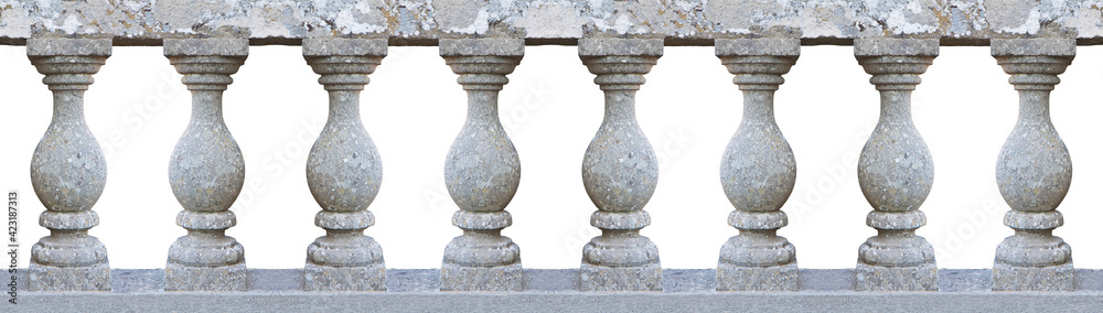 Old classic stone italian balustrade - seamless pattern concept image ...
