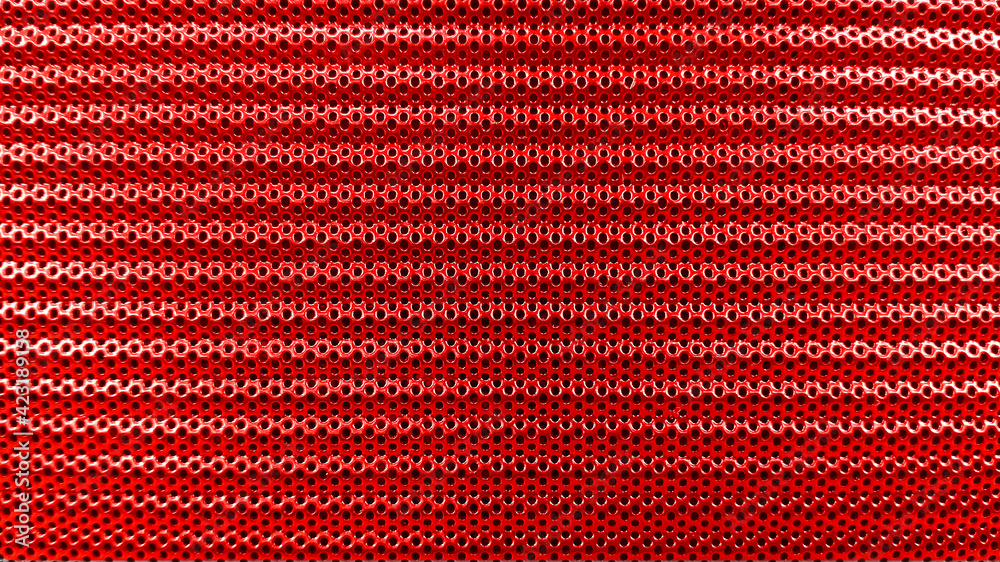 red Perforated metal surface,red grating for background,Steel with ...