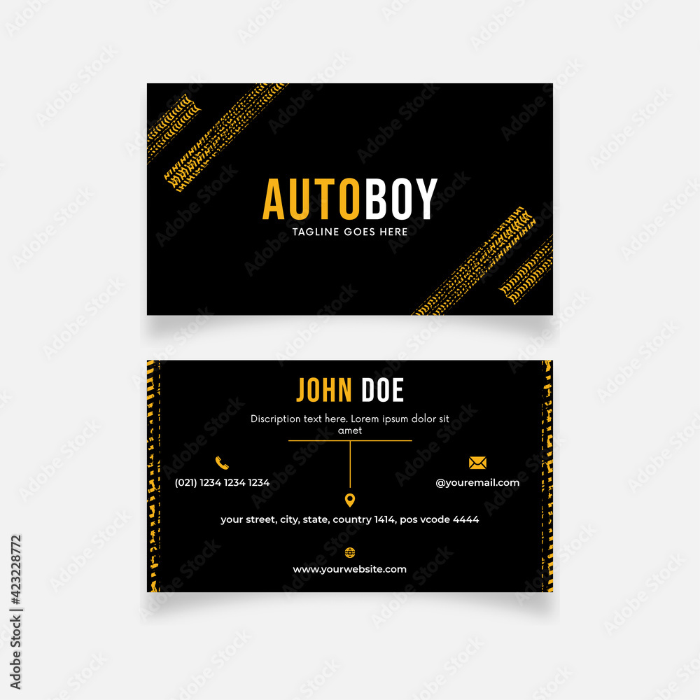 Modern Wheels, car trail vector design business card template ai and ...
