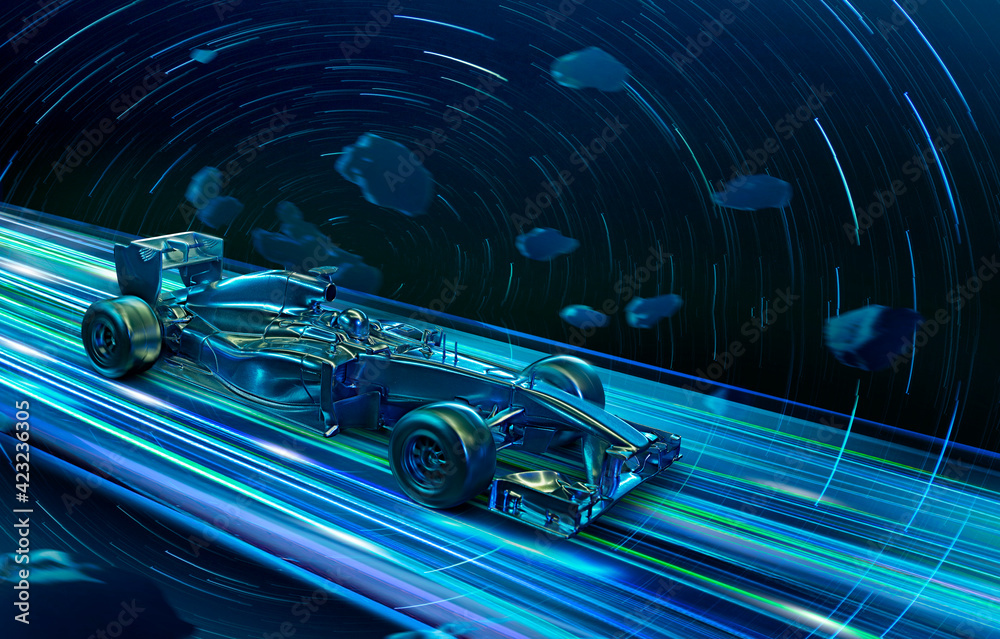 3D Render Illustration Super Formula One Racing Car With Shooting Star ...