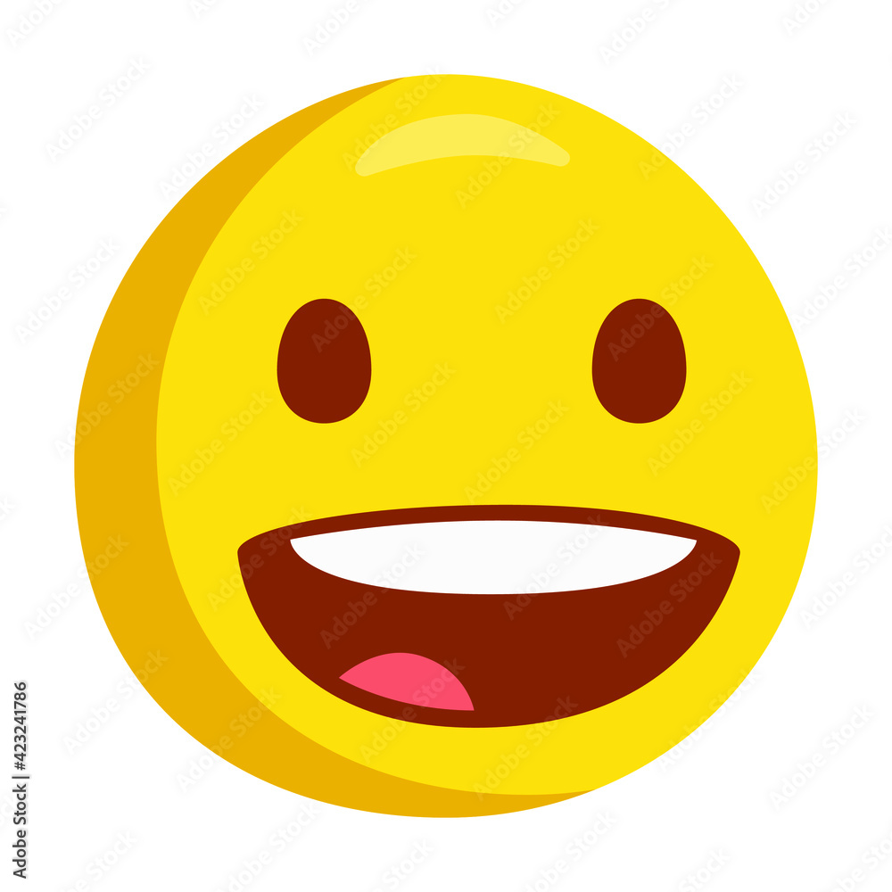 Grinning Emoji Icon Illustration. Happy Vector Symbol Emoticon Design ...