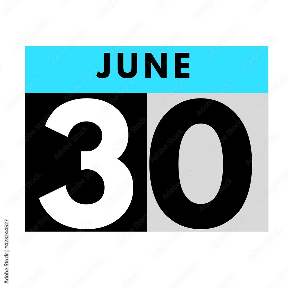 June 30 . flat daily calendar icon .date ,day, month .calendar for the ...
