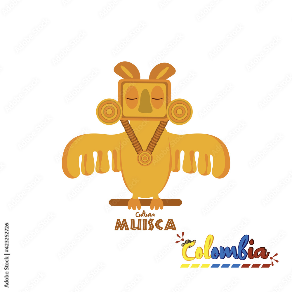 Muisca culture sculpture. Colombian culture - Vector illustration Stock ...