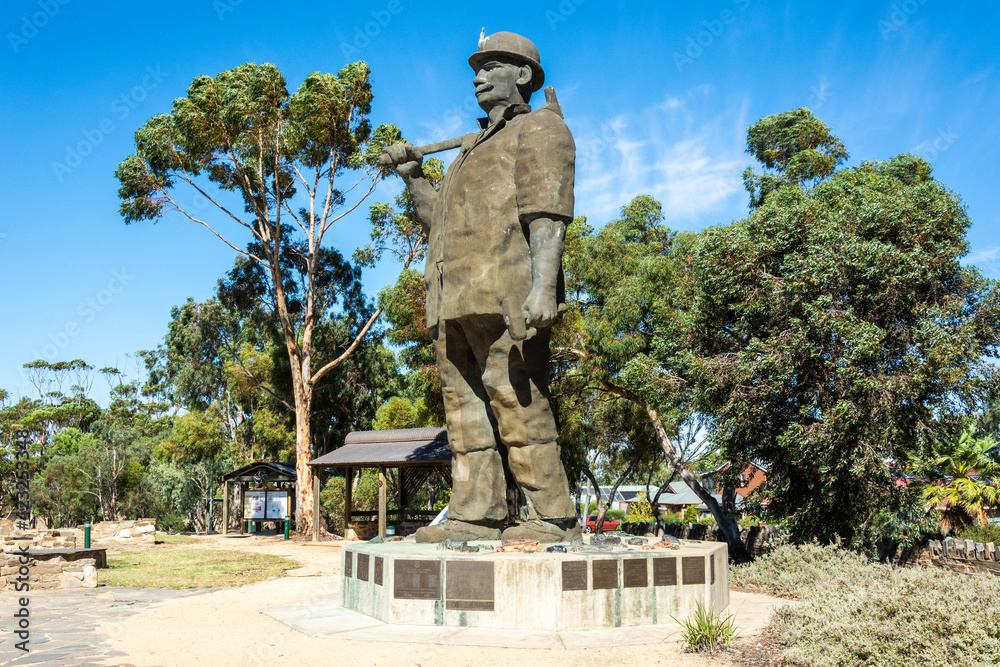 Kapunda, South Australia, Australia - March 15, 2017. Statue of Map the ...