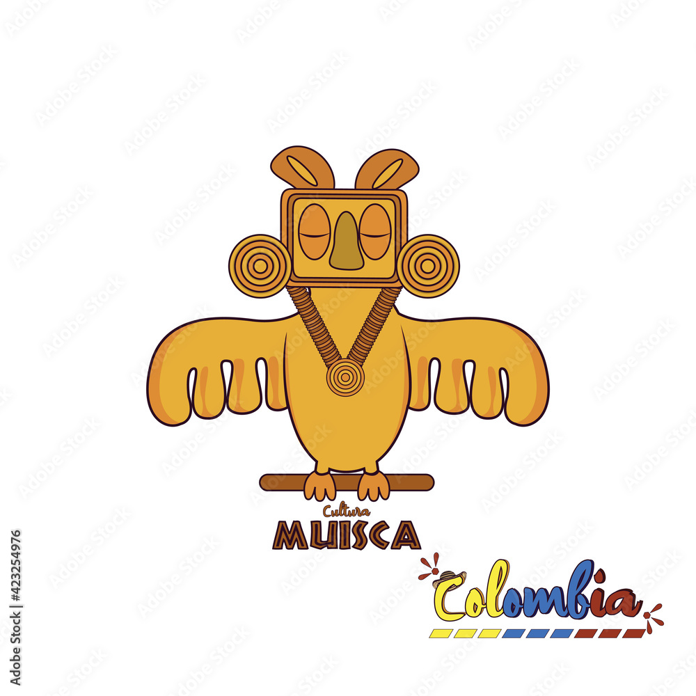 Muisca culture sculpture. Colombian culture - Vector illustration Stock ...