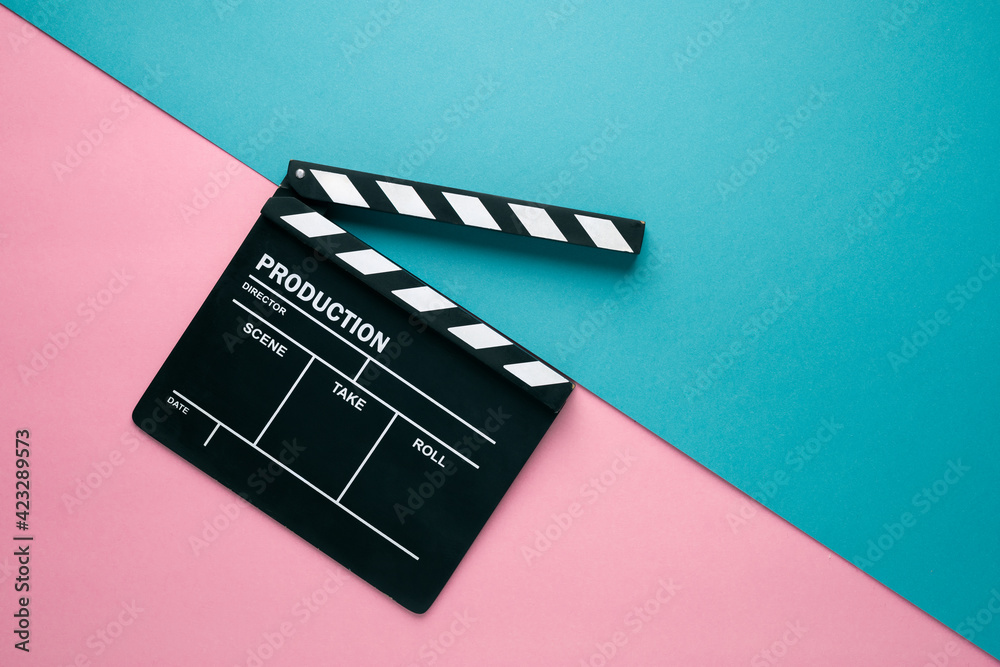 Filmmaker profession. Classic director empty film making clapperboard ...