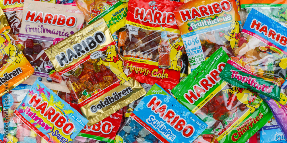 Haribo gummy bear gummi candy candies different types variety ...