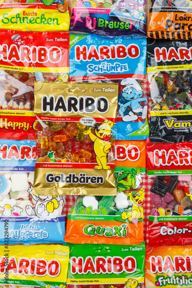 Haribo gummy bear gummi candy candies different types variety ...