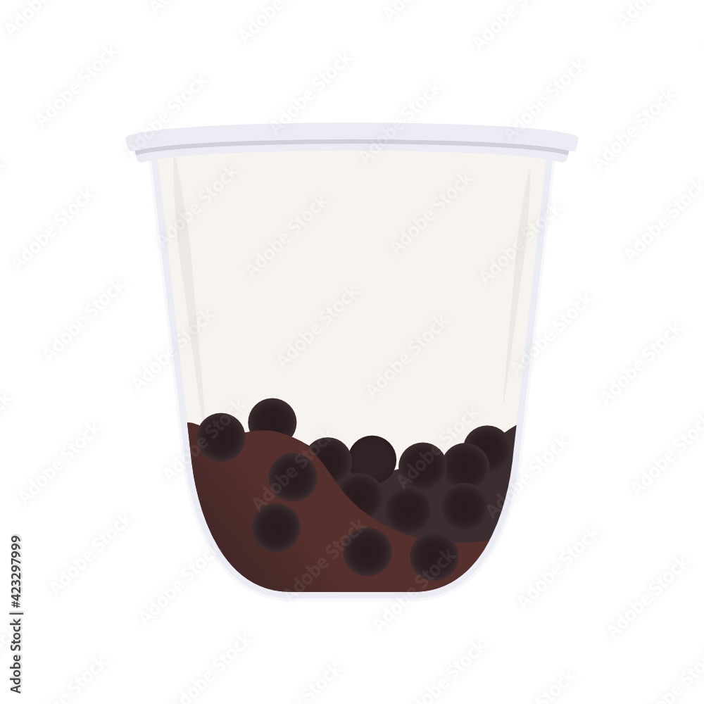Bubble Milk Tea Cup, Boba Cup, Boba Drink Vector Illustration ...