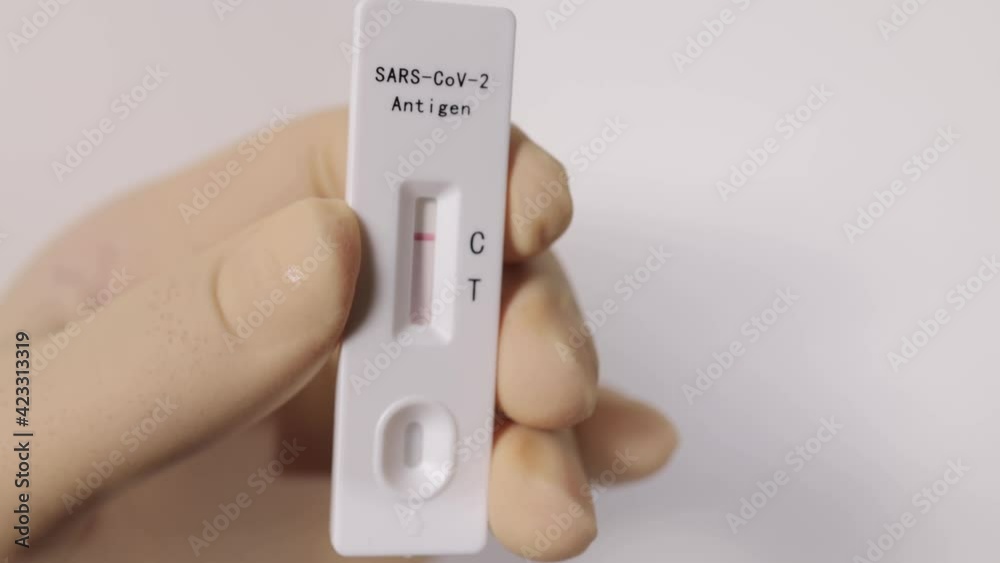 Showing a Sars Cov2 - Antigen Rapid Test with negative result - No ...
