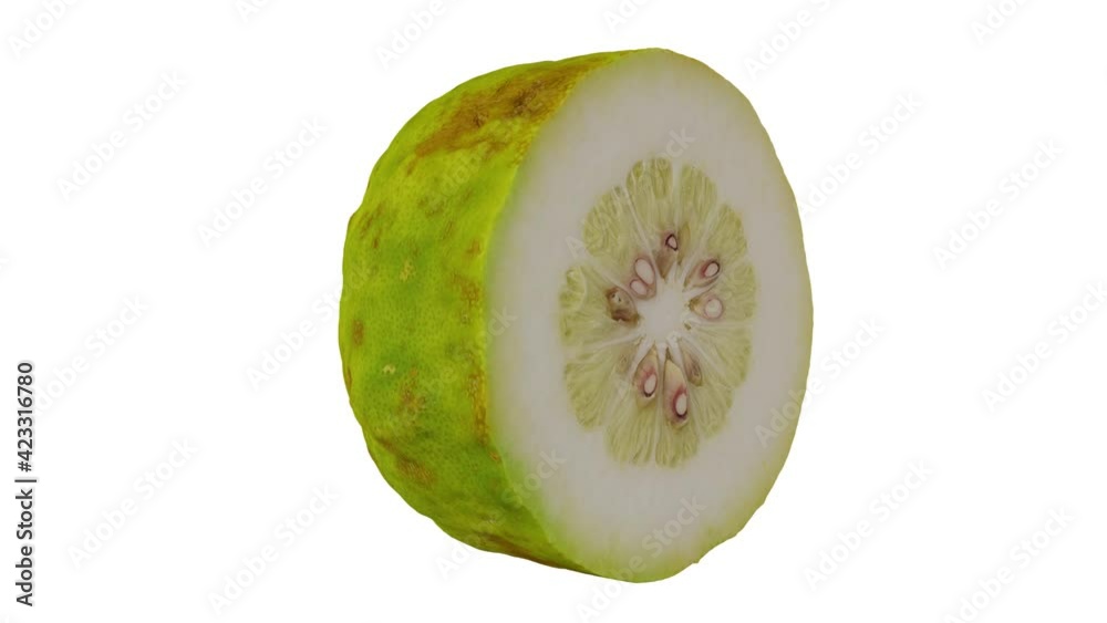 Realistic render of a rolling half Native Philippine Lemon on white ...