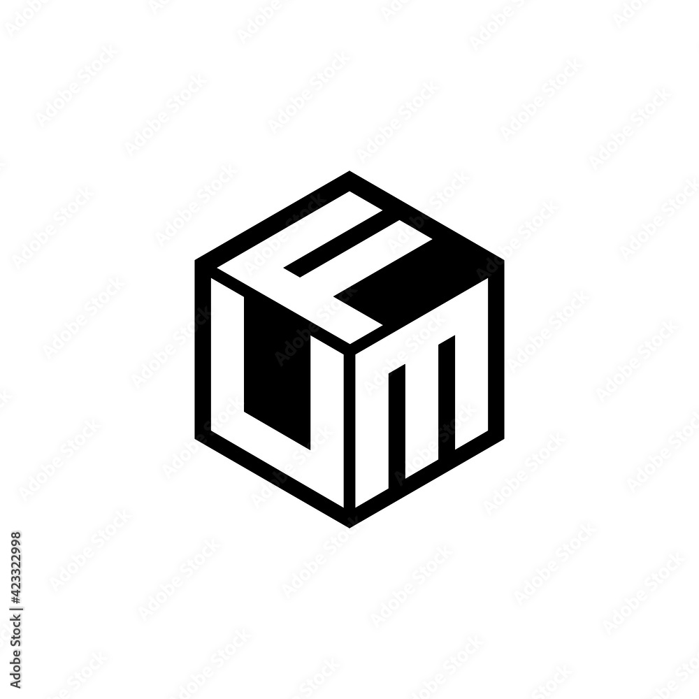 UMF letter logo design with white background in illustrator, cube logo ...