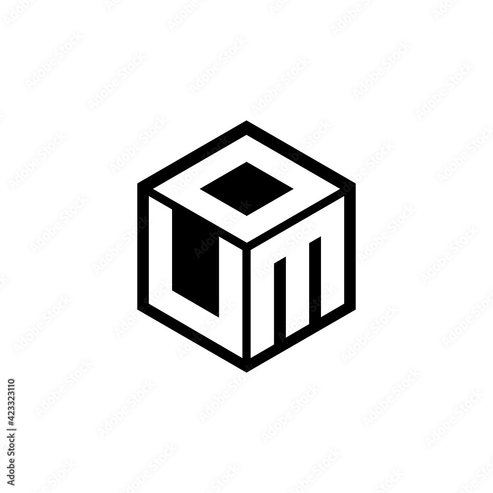 UMO letter logo design with white background in illustrator, cube logo ...