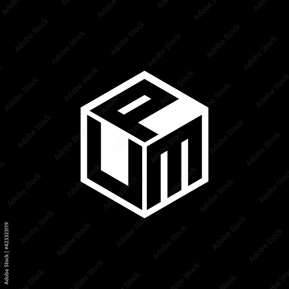 Vecteur Stock UMP letter logo design with black background in ...