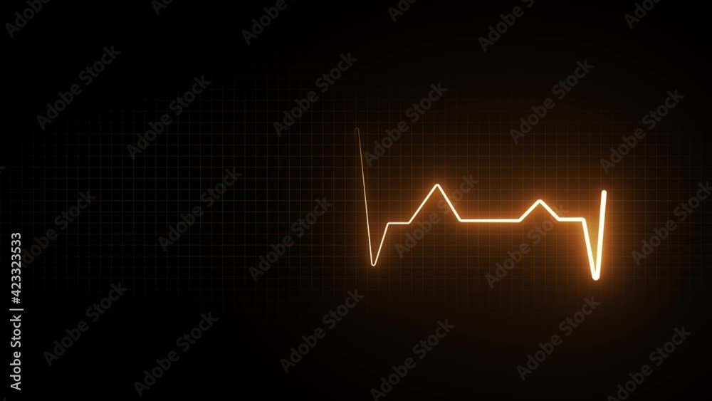 Heart Rhythm Background 4K Heartbeat monitor EKG line monitor shows ...