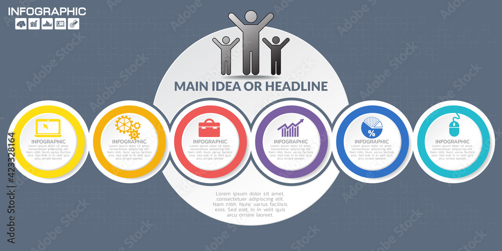Infographics step by step. Pie chart, graph, diagram with 10 steps ...