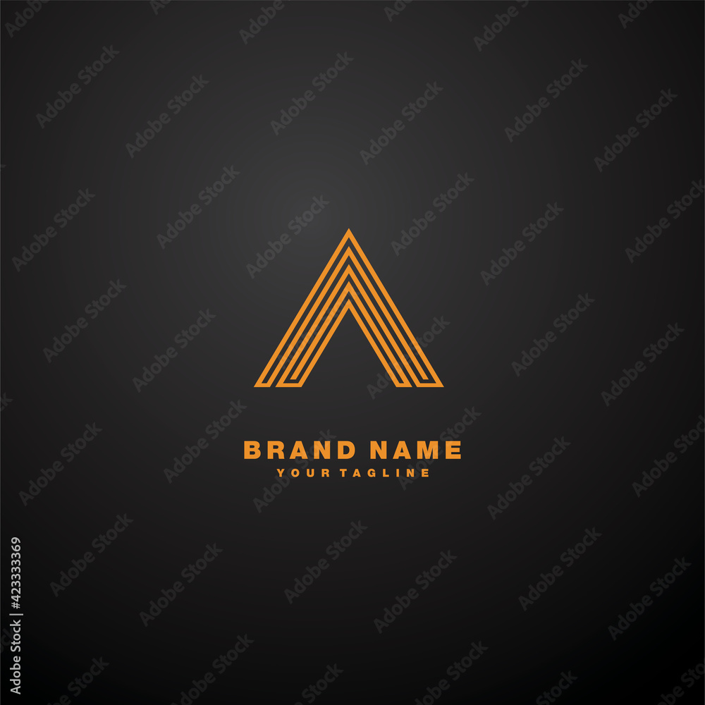Letter A pyramid shape logo design template Stock Vector | Adobe Stock