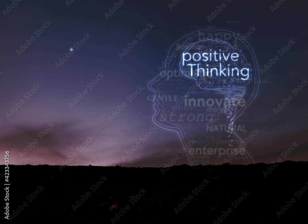 Human head with a good idea, concept positive thinking Stock Photo ...