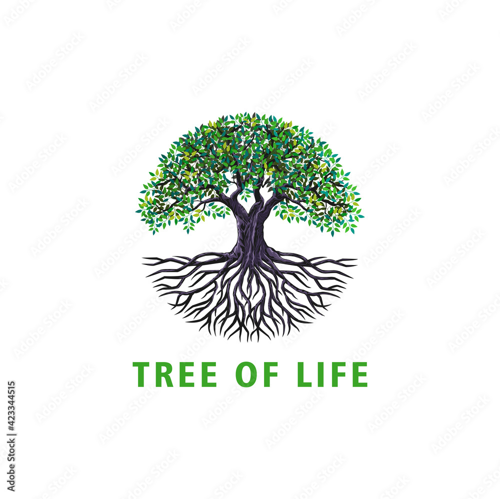 Tree of life logo designs vector, Tree and roots vector, tree with ...